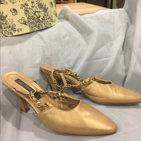 larry stuart | Shoes | Gold Sling Back Pump | Poshmark